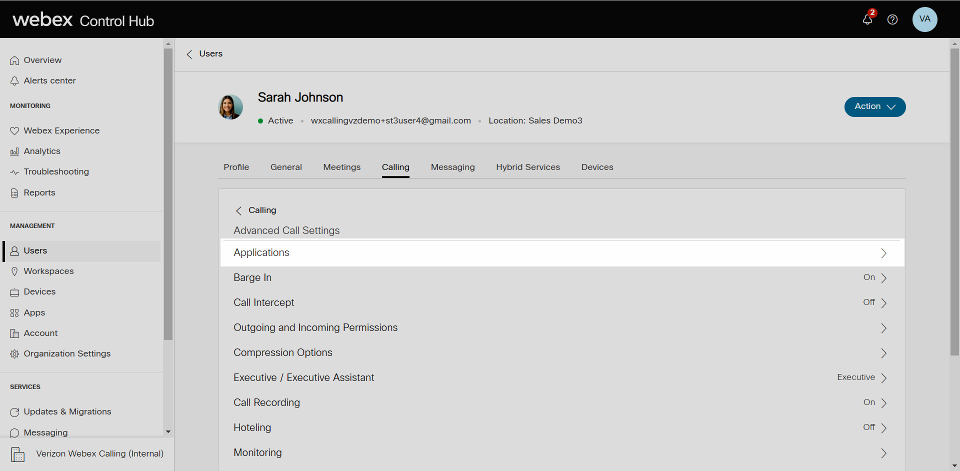 Control Hub – Application Services - Verizon