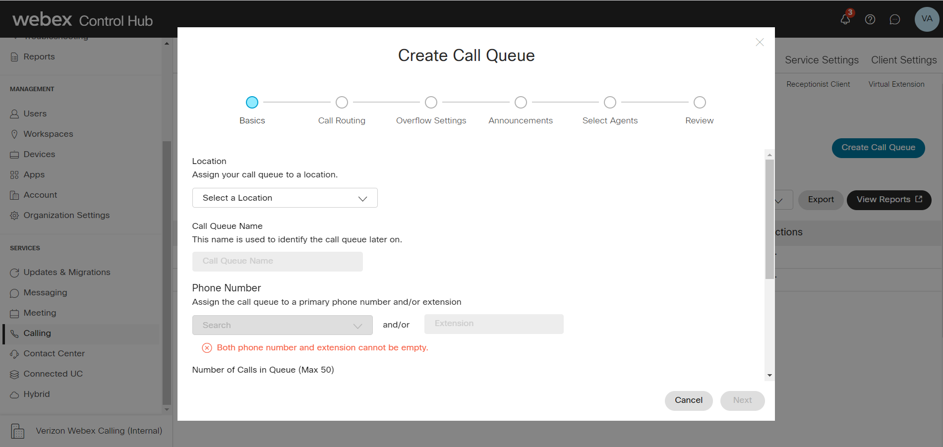 Control Hub – Configuring Call Queues - Verizon