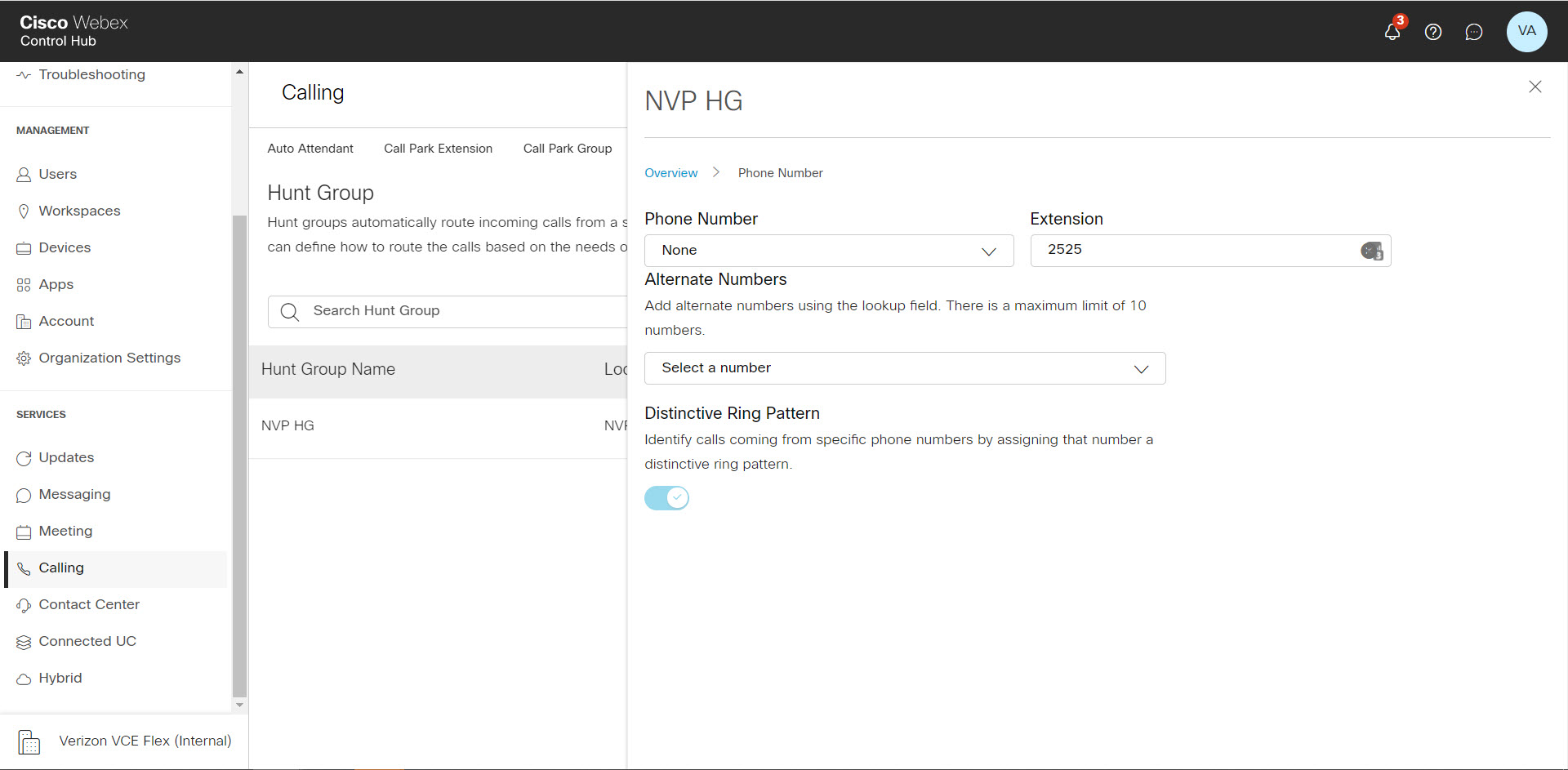 Control Hub – Hunt Groups | Verizon